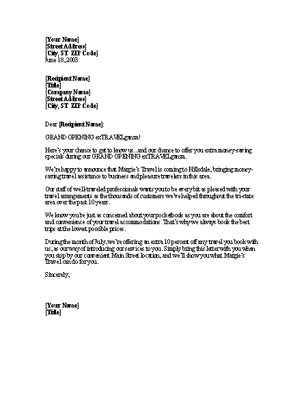 Announcement Letter Template Of Grand Opening Useful Letters Templates 